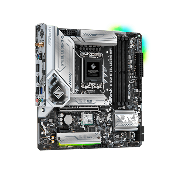 PLACA MADRE ASROCK B760M STEEL LEGEND WIFI INTEL LGA 1700 4DDR5 128GB ...