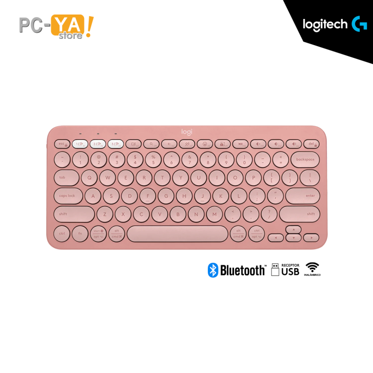 TECLADO LOGITECH PEBBLE 2 K380S BLUETOOTH/WIRELESS SP ROSADO – PC YA! Store